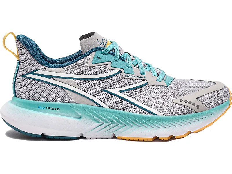 Women's Diadora Mythos Blushield Volo 4, Silver DD/Dusty Turquoise, 7 ...