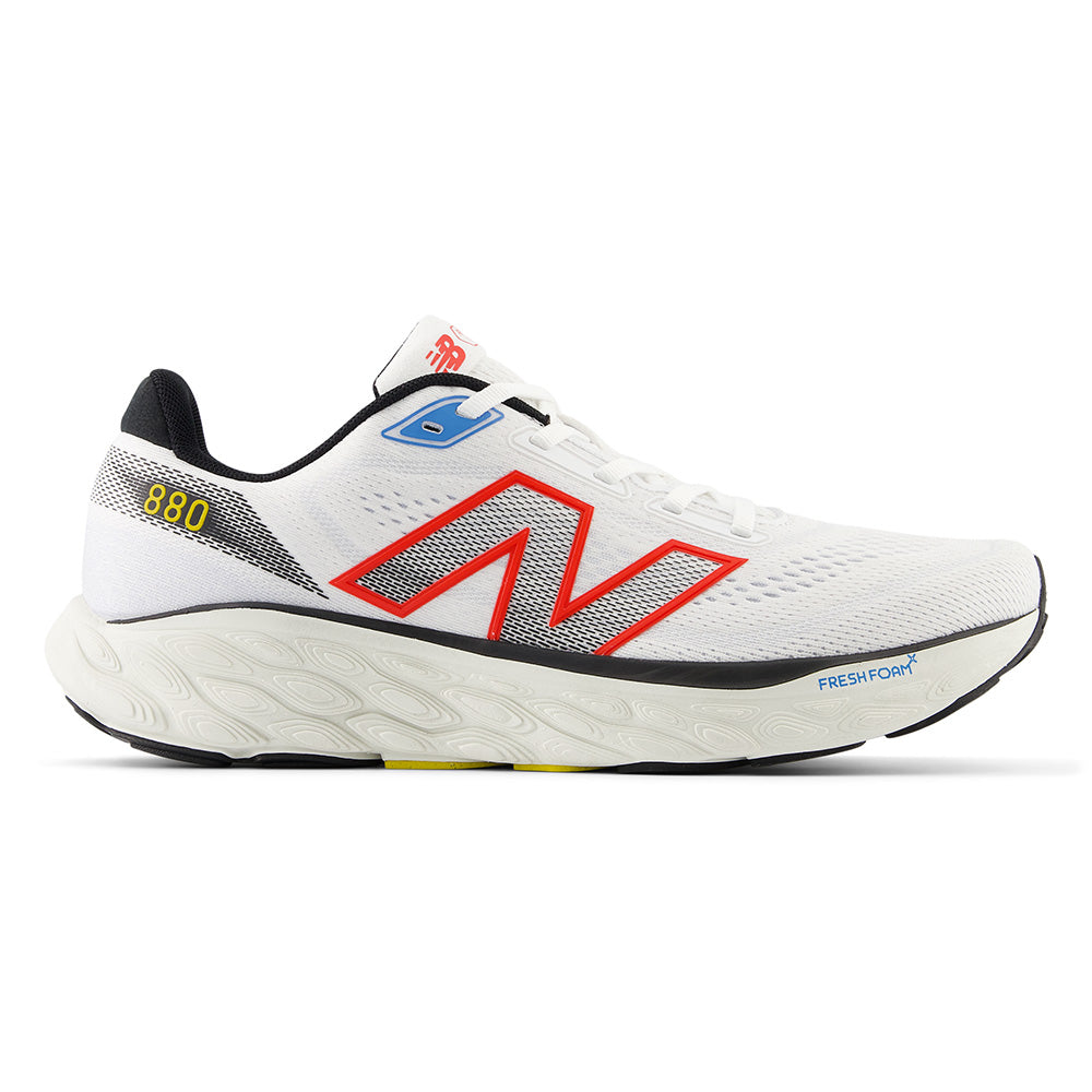 Men's New Balance Fresh Foam X 880v14, White/Neon Flame/Black, 11.5 4E