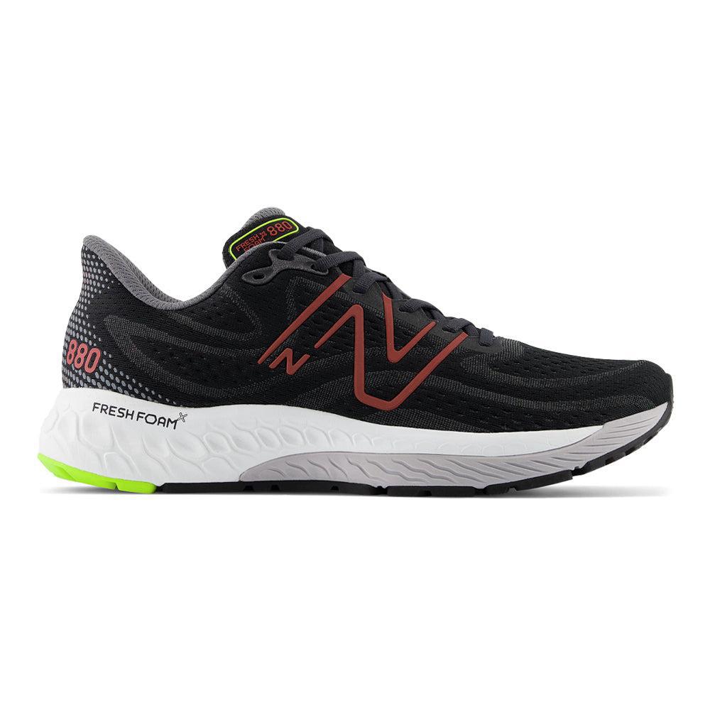 Men's New Balance Fresh Foam X 880v13, Black/Brick Red, 9.5 2E Wide
