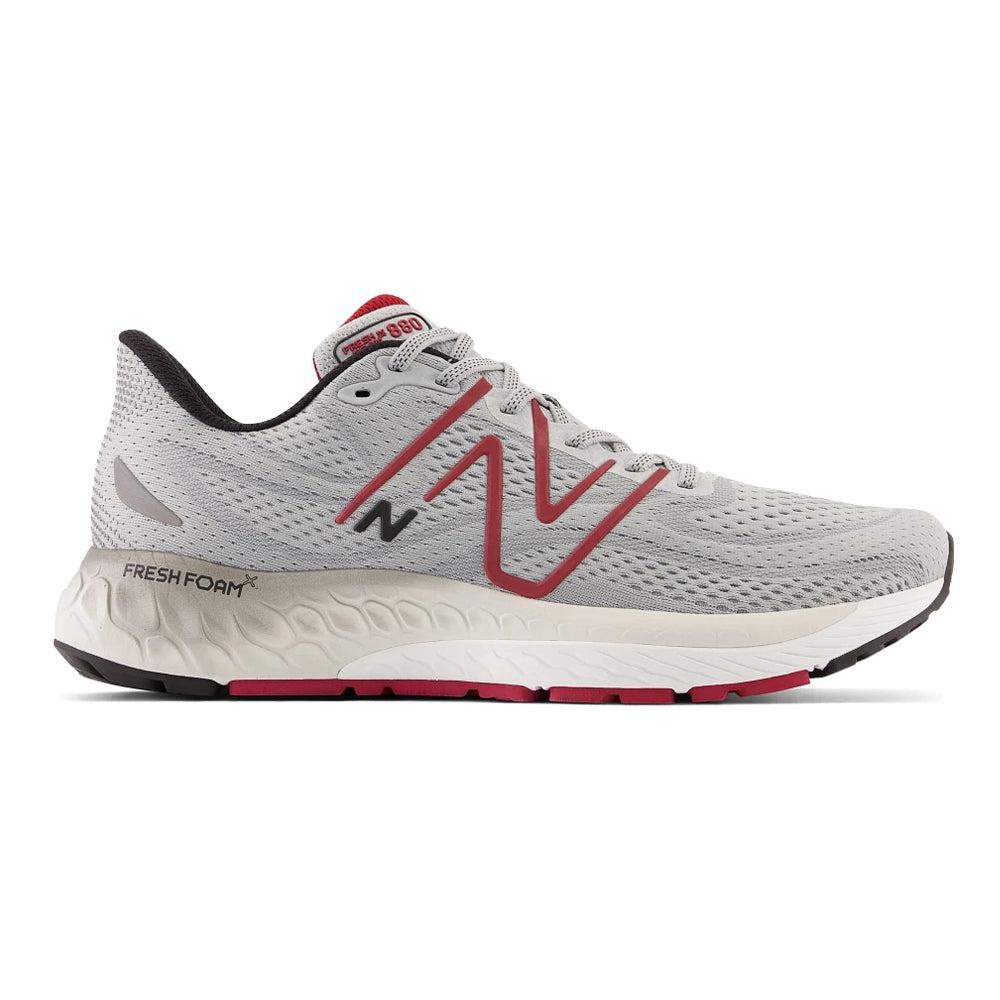 Men's New Balance Fresh Foam X 880v13, Aluminum Grey/Crimson, 8 D Medi