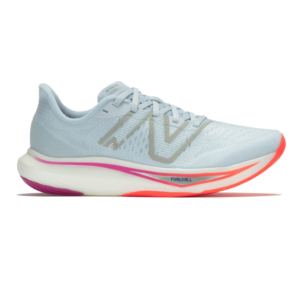 Women's New Balance FuelCell Rebel v3, Starlight/Electric Red/Magenta