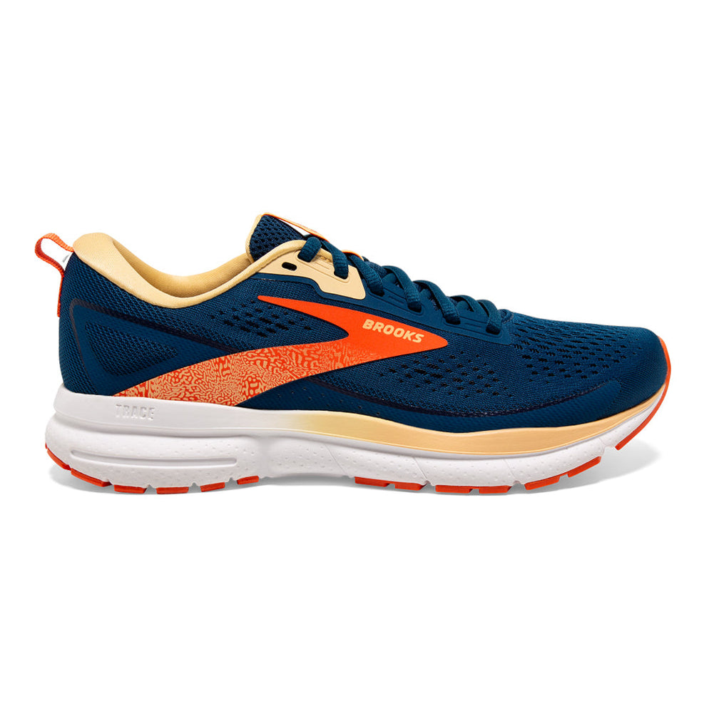 Women's Brooks Trace 3, Blue/Nasturtium/Sunburst, 6 B Medium — RELAY