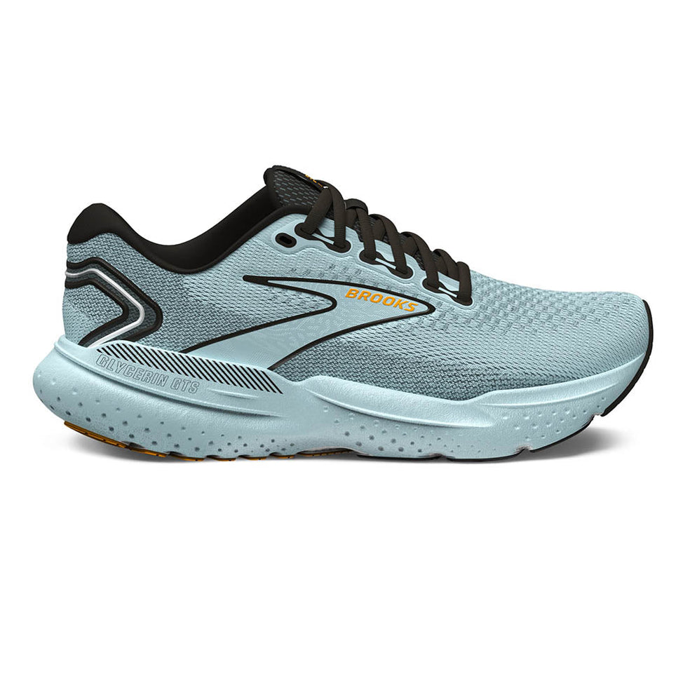 Men's Brooks Glycerin GTS 21, Cloud/Black/Gold, 12.5 D Medium — RELAY