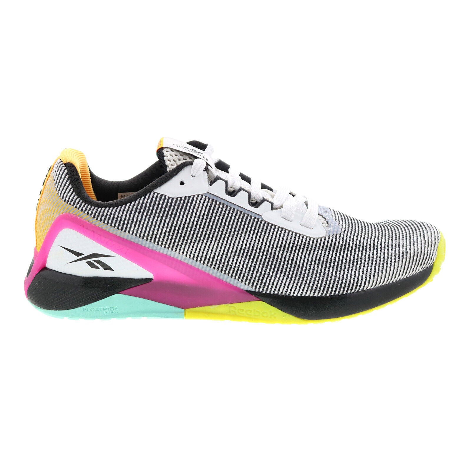 Women's Reebok Nano X1 Grit, White/Core Black/Pursuit Pink, 8.5 B Medi
