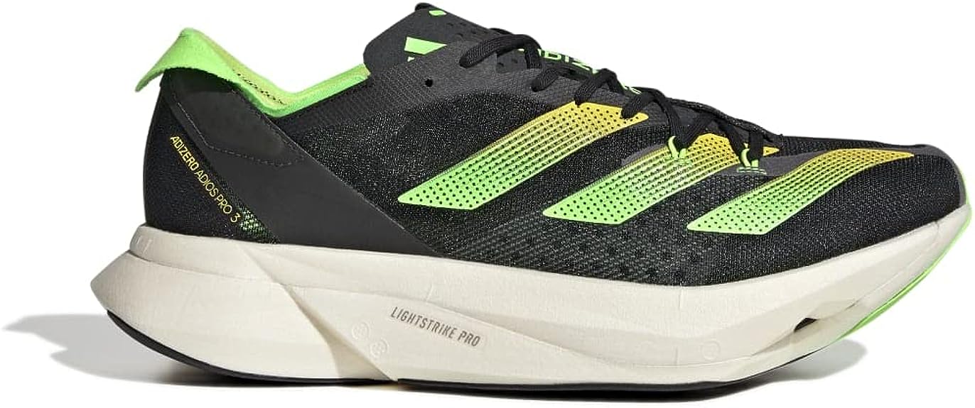 Men's Adidas Adizero Adios Pro 3, Core Black/Beam Yellow/Solar Green ...