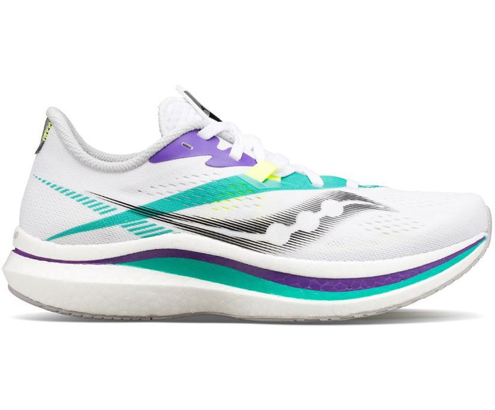 Women's Saucony Endorphin Pro 2, White/Jade, 7 B Medium — RELAY