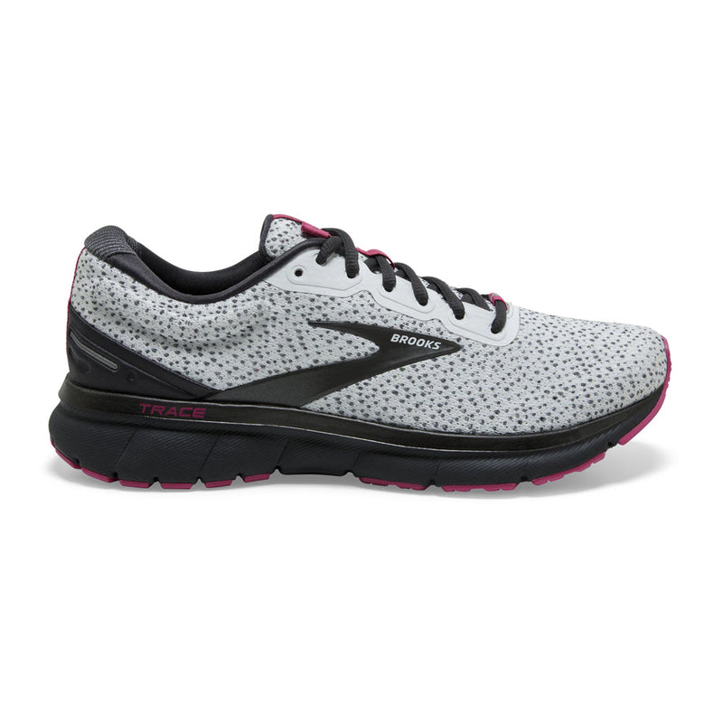 Women's Brooks Trace, Ebony/White/Pink, 10.5 B Medium